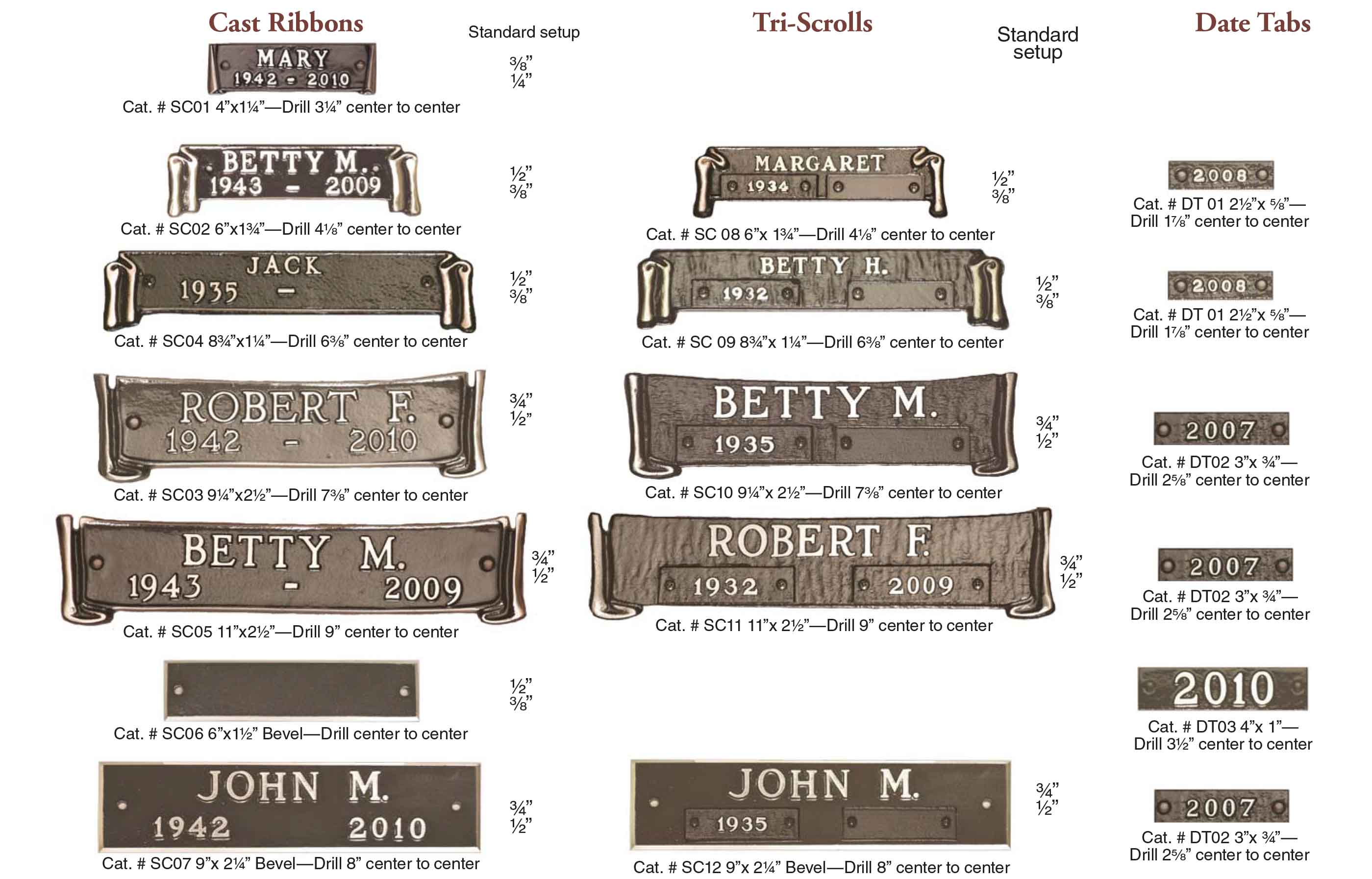 Individual Bronze Marker Without Vase - Cherokee Monuments & Memorials